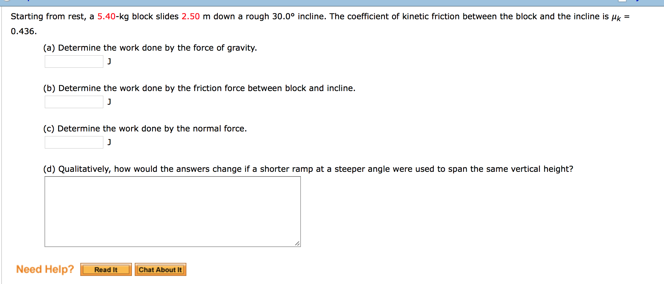 Solved Starting from rest, a 5.40-kg block slides 2.50 m | Chegg.com