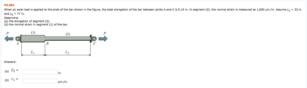 Solved When an axial load is applied to the ends of the bar | Chegg.com