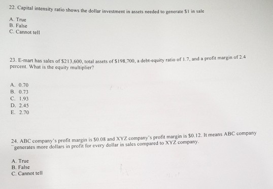 Solved 22. Capital intensity ratio shows the dollar | Chegg.com
