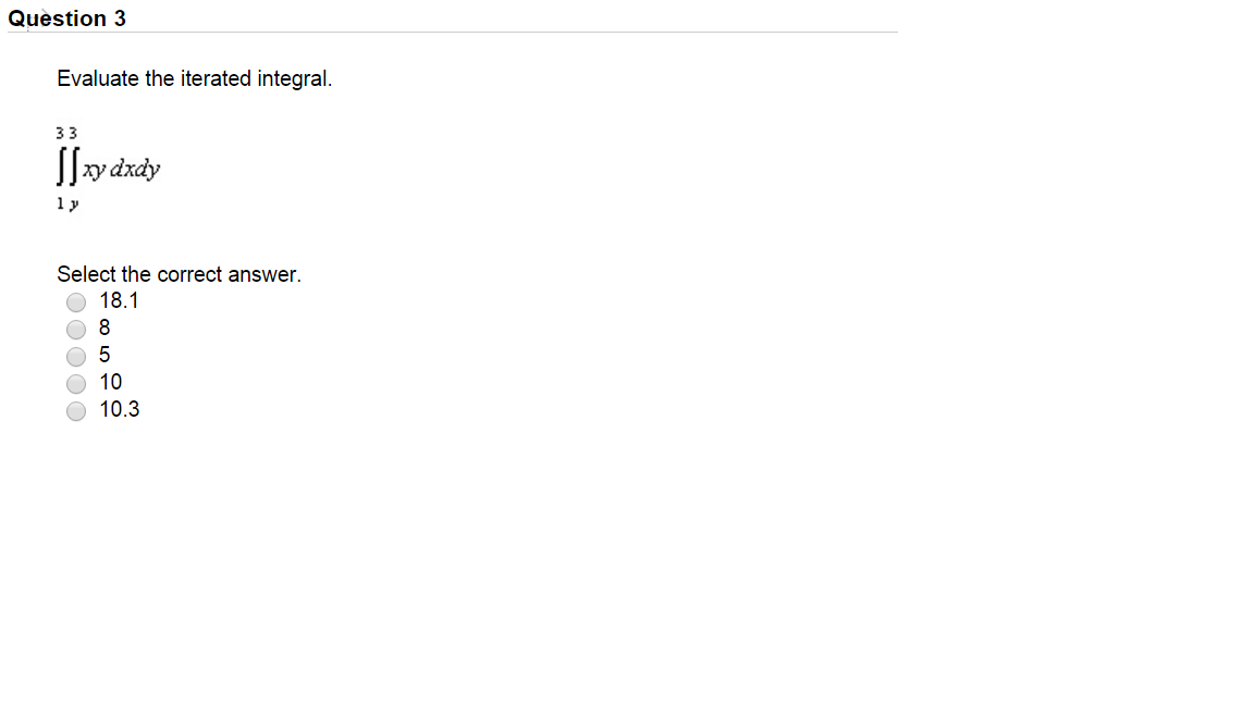 Solved Evaluate the iterated integral. integral_1 ^3 | Chegg.com