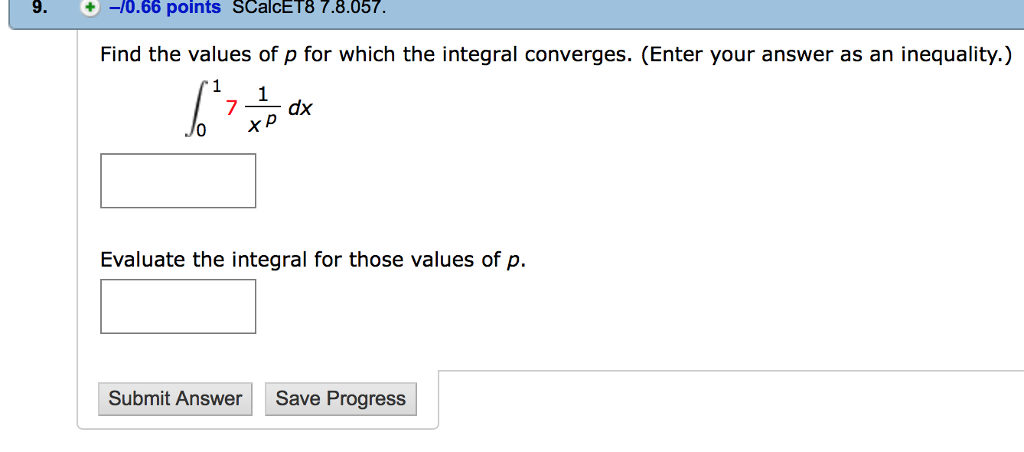 Solved Find the values of p for which the integral | Chegg.com
