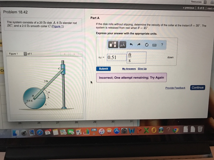 Solved The system consists of a 20 lb disk A, 6 lb slender | Chegg.com
