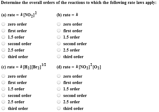 Solved Please Explain Determine the overall orders of the | Chegg.com