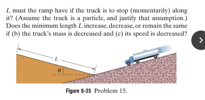Solved .15 ssM In Fig. 8-35, a runaway truck with failed | Chegg.com