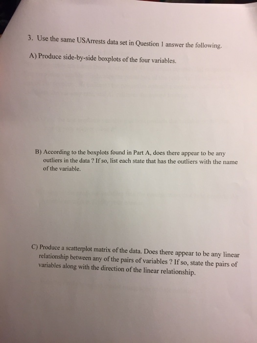 Solved 3. Use the same USArrests data set in Question 1 | Chegg.com