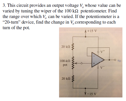 Solved This circuit provides an output voltage V0 whose | Chegg.com