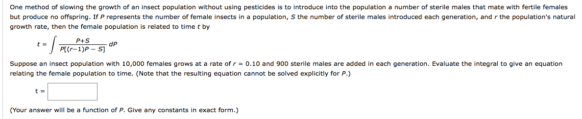 Solved One method of slowing the growth of an insect | Chegg.com