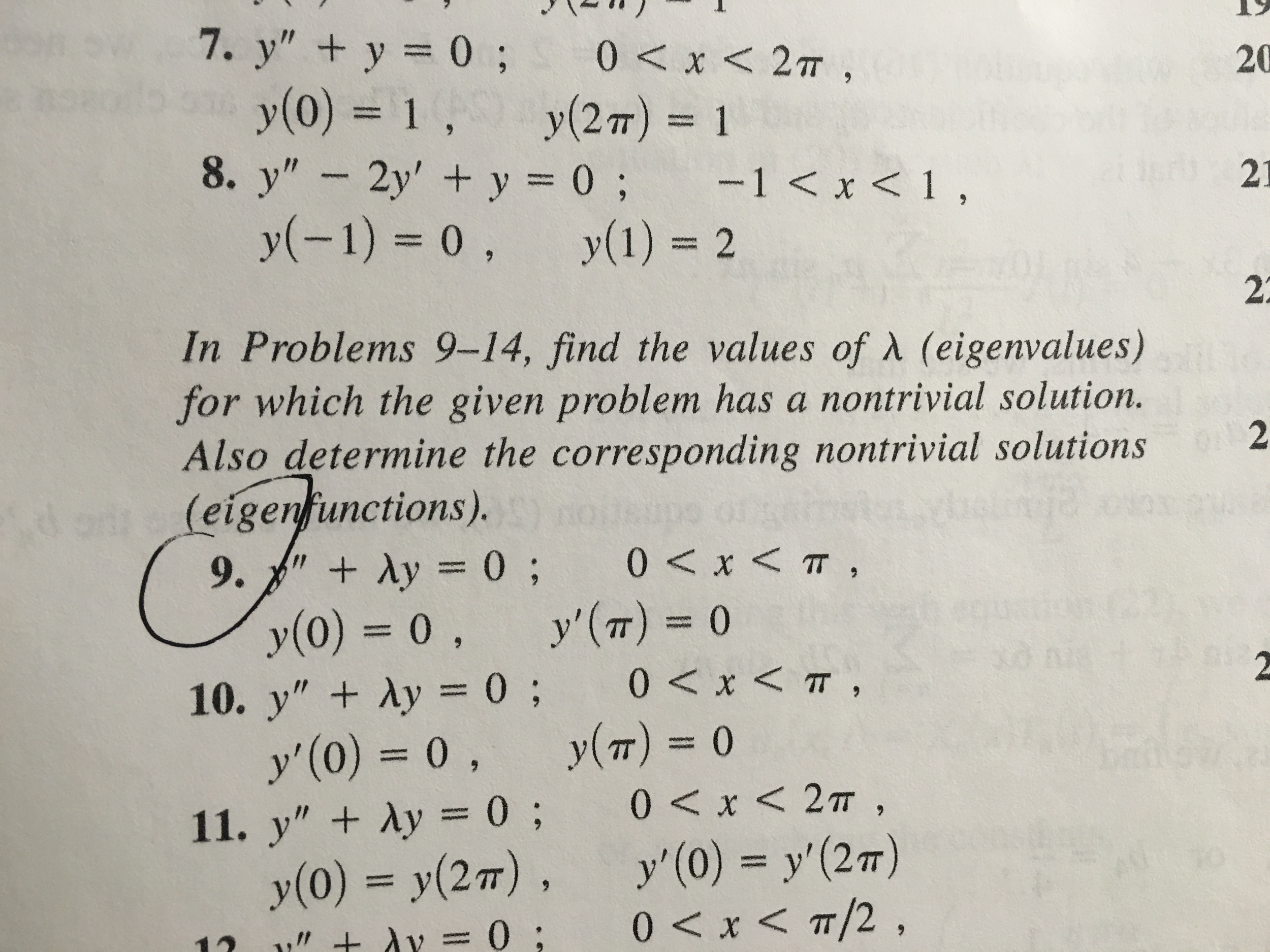 Solved In Problems 9 14 Find The Values Of Lambda
