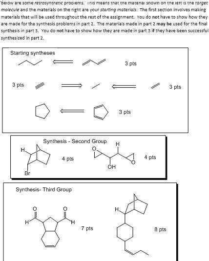 Solved Below are some retro synthetic problems. This means | Chegg.com