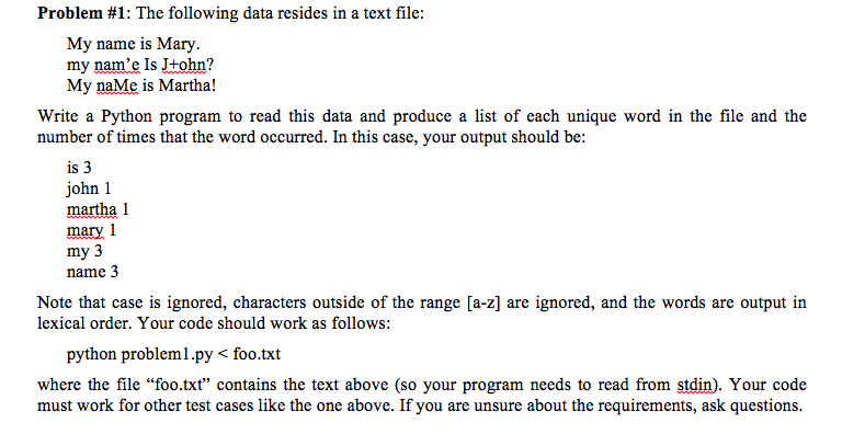 Solved The following data resides in a text file: My name | Chegg.com