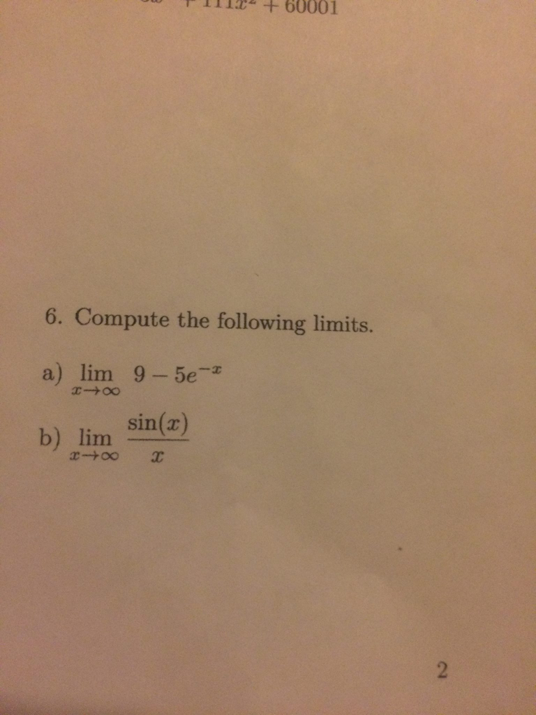 Solved Compute the following limits. a) lim_x rightarrow | Chegg.com