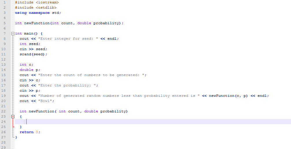 Solved Write a function that takes an integer “count” and a | Chegg.com