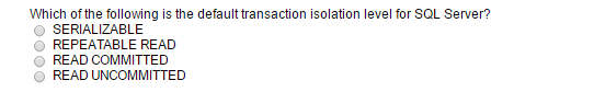 Solved Which of the following is the default transaction | Chegg.com