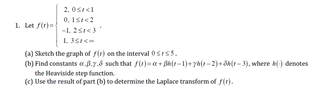 Solved Let f(t)-|-1, 2st