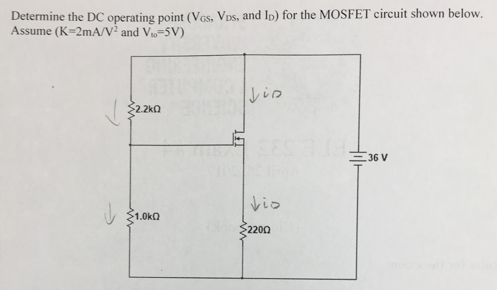 Solved Determine the DC operating point (Vos, VDs, and ID) | Chegg.com