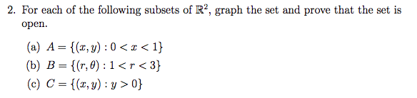 Solved 2. For each of the following subsets of R2, graph the | Chegg.com