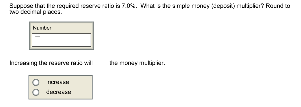 Solved Suppose that the required reserve ratio is 7.0%. What | Chegg.com