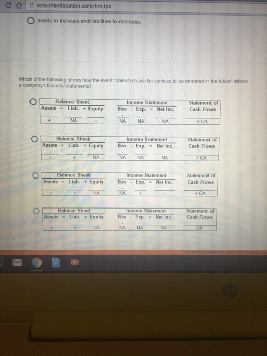 Solved Assets to increase and liabilities to decrease. Which | Chegg.com