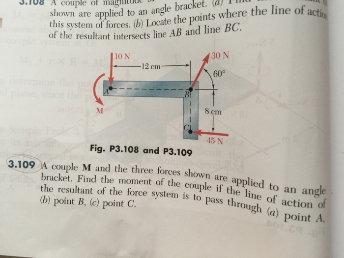 Solved A couple M and the three forces shown are applied | Chegg.com