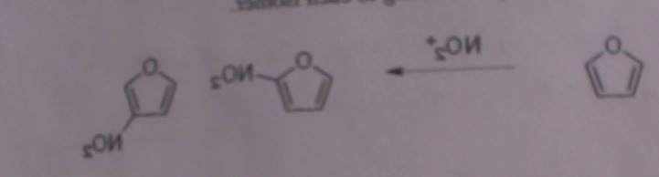 Solved The nitration of furan leads preferentially to | Chegg.com
