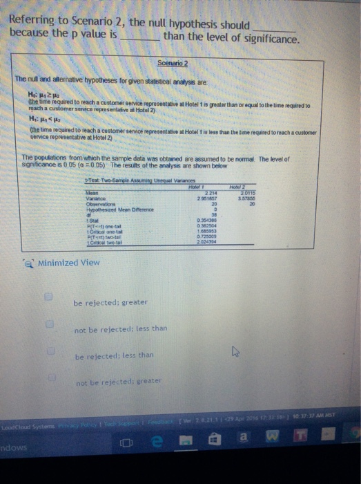Solved The null and alternative hypothesis for given | Chegg.com