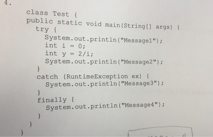 Solved class Test {Public Static void main (String [] args) | Chegg.com
