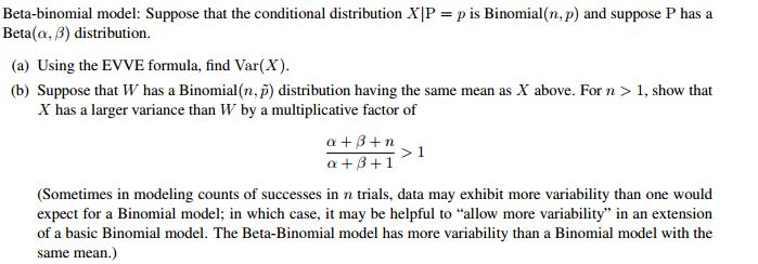 Solved Beta-binomial model: Suppose that the conditional | Chegg.com