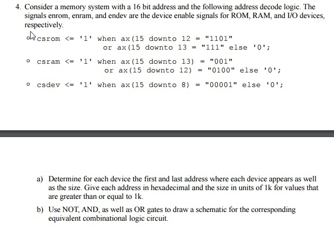 Consider a memory system with a 16 bit address and | Chegg.com