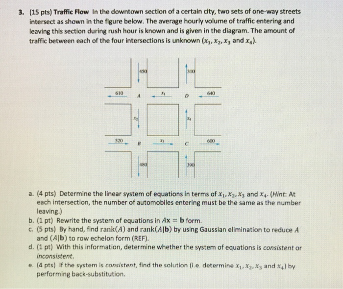 Solved Traffic Flow In the downtown section of a certain | Chegg.com
