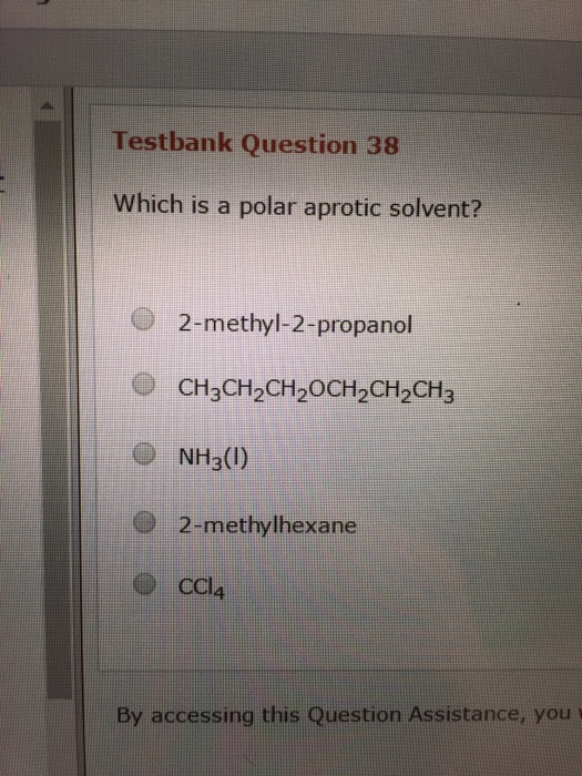 Solved Which is a polar aprotic solvent? | Chegg.com