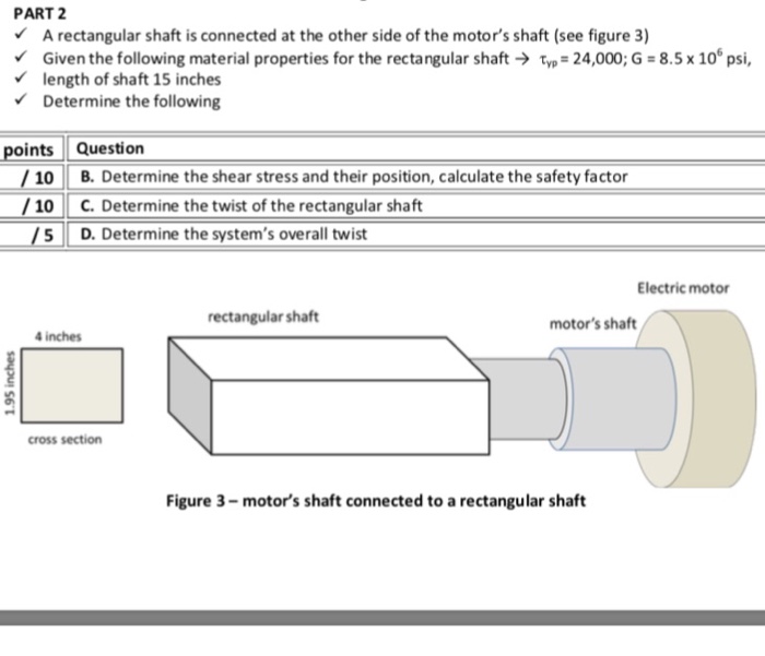 Solved A rectangular shaft is connected at the other side of | Chegg.com