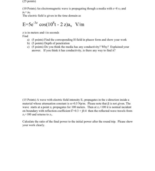 Solved Q4 electromagnetics please put the final answer in | Chegg.com