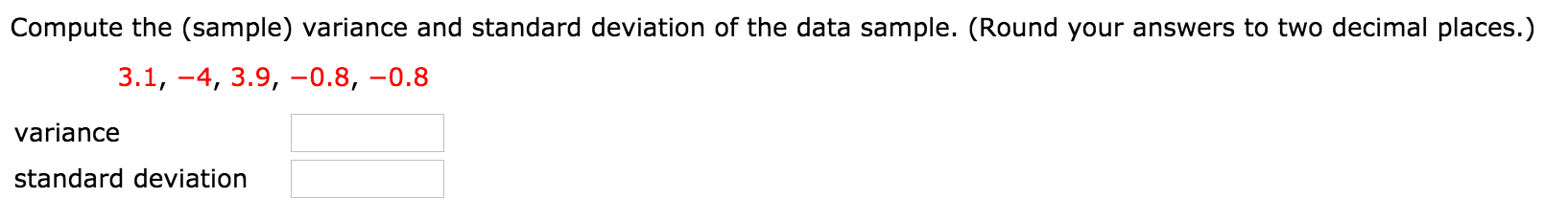 Solved Compute the (sample) variance and standard deviation | Chegg.com