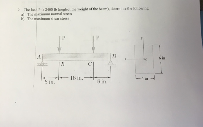Solved The load P is 2400 lb (neglect the weight of the | Chegg.com