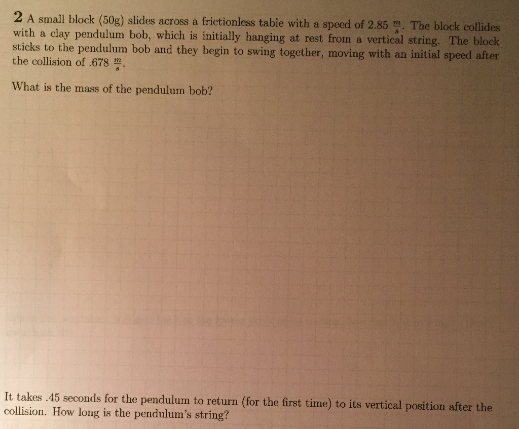 Solved A small block (50g) slides across a frictionless | Chegg.com