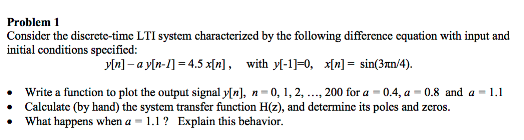 Solved Consider the discrete-time LT1 system characterized | Chegg.com