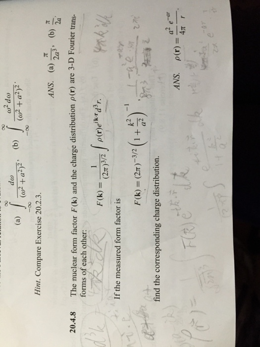 20.4.8 The nuclear form factor F(k) and the charge | Chegg.com