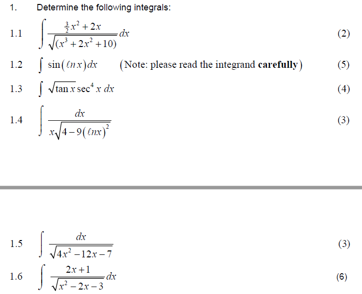 Solved Determine the following integrals (r3 +2r2 +10) 1.2 | Chegg.com