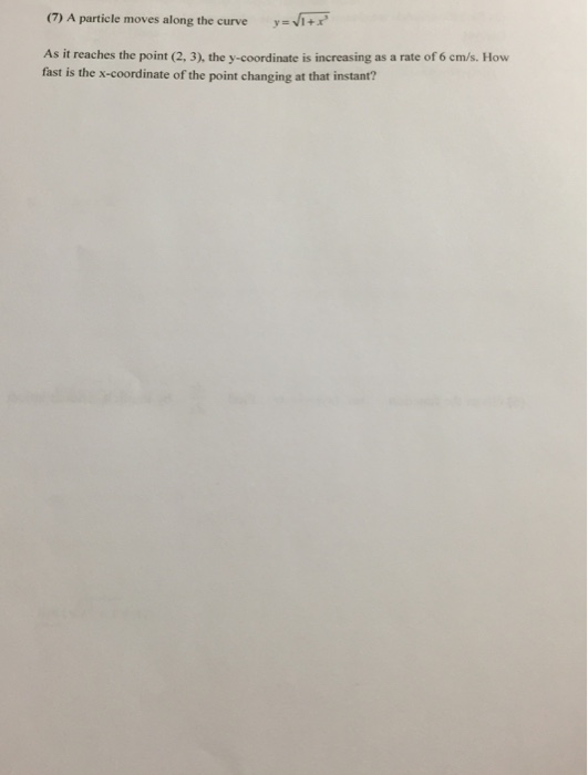 Solved A particle moves along the curve y = Squareroot 1 + | Chegg.com