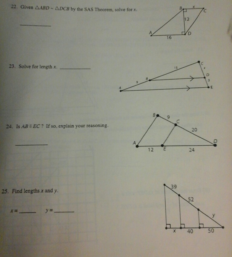 Solved Given Delta ABD - Delta DCB by the SAS Theorem, solve | Chegg.com Solved Given Delta ABD - Delta DCB by the SAS Theorem, solve | Chegg.com