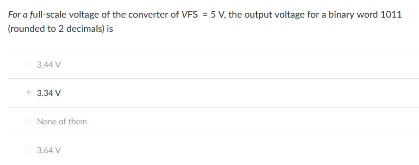 Solved For a full-scale voltage of the converter of VFS -5 | Chegg.com