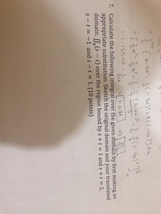 Solved Calculate the following integral over the given | Chegg.com