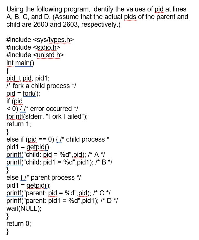 Solved Using the following program, identify the values of | Chegg.com