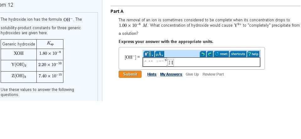 Solved Will a precipitate form on mixing equal volumes of | Chegg.com