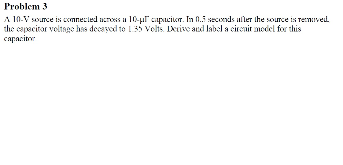 Solved A 10-V source is connected across a 10-mu F | Chegg.com
