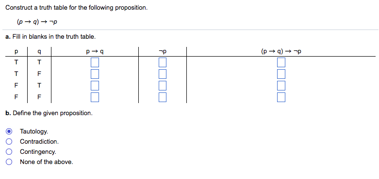 Solved Construct a truth table for the following | Chegg.com