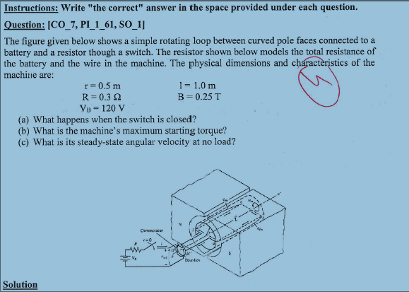 Solved The Figure Given Below Shows A Simple Rotating Loop 