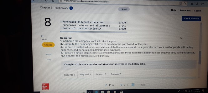 Solved Help Save&Exit Submit Check my work 8 Problem 5-3A | Chegg.com