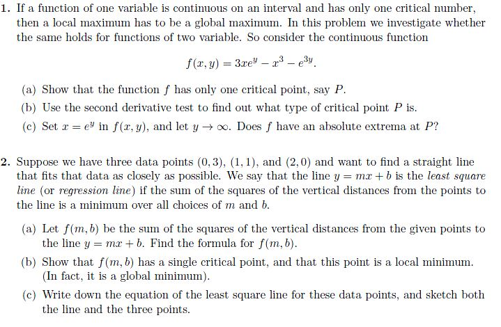 Solved If a function of one variable is continuous on an | Chegg.com