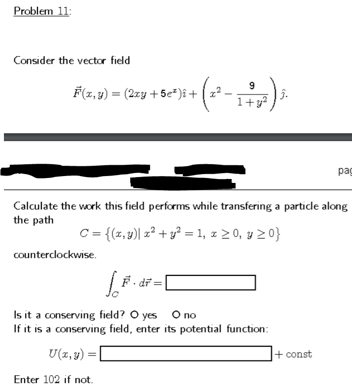 Solved Consider the vector field F(x, y) = (2xy + 5e^x) i + | Chegg.com